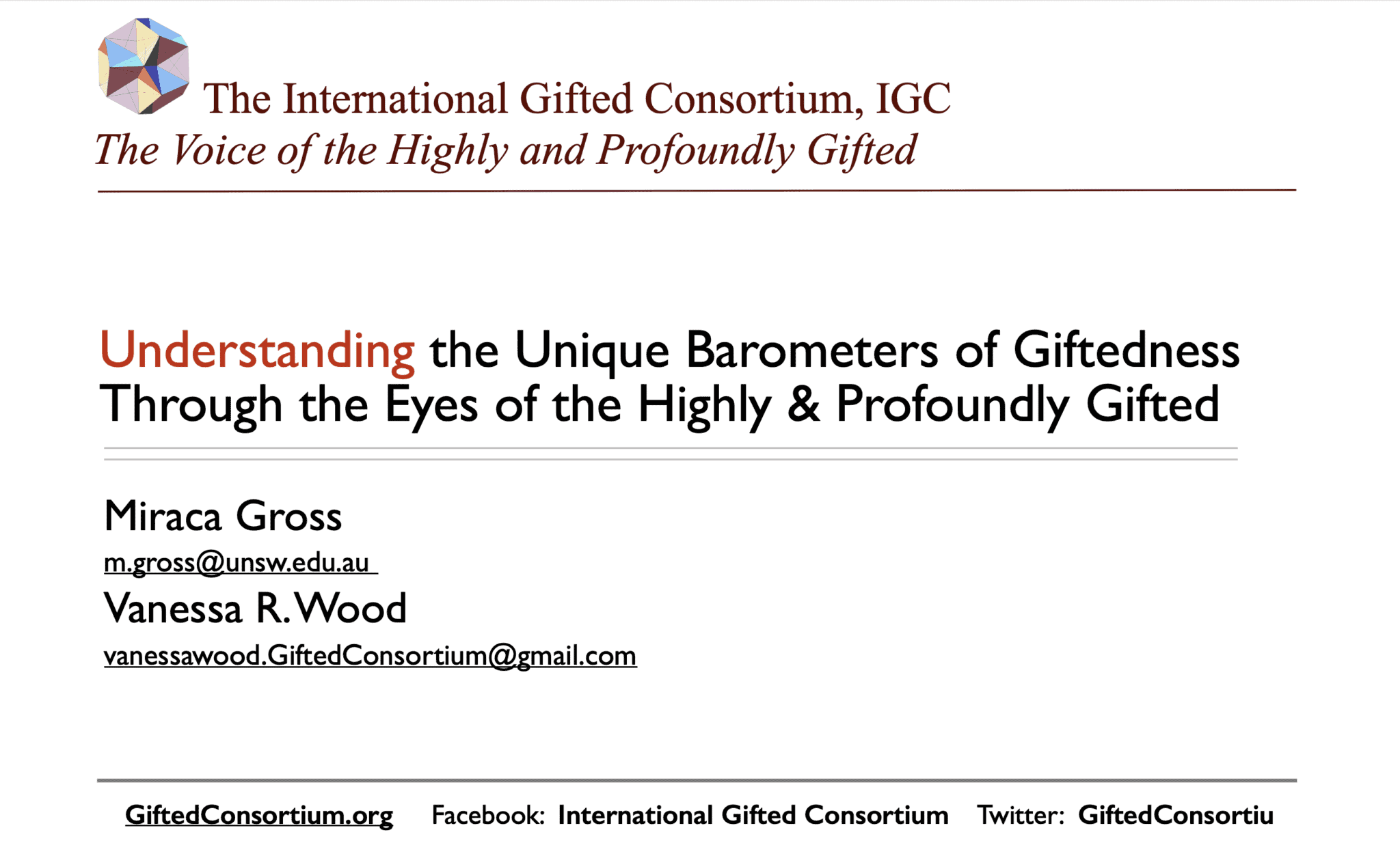 Levels of Giftedness (2025) Gross & Wood (2017) – The International ...