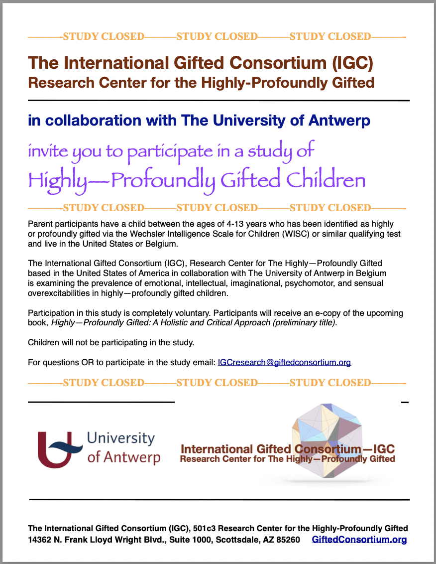 Call for Study Participants – The International Gifted Consortium