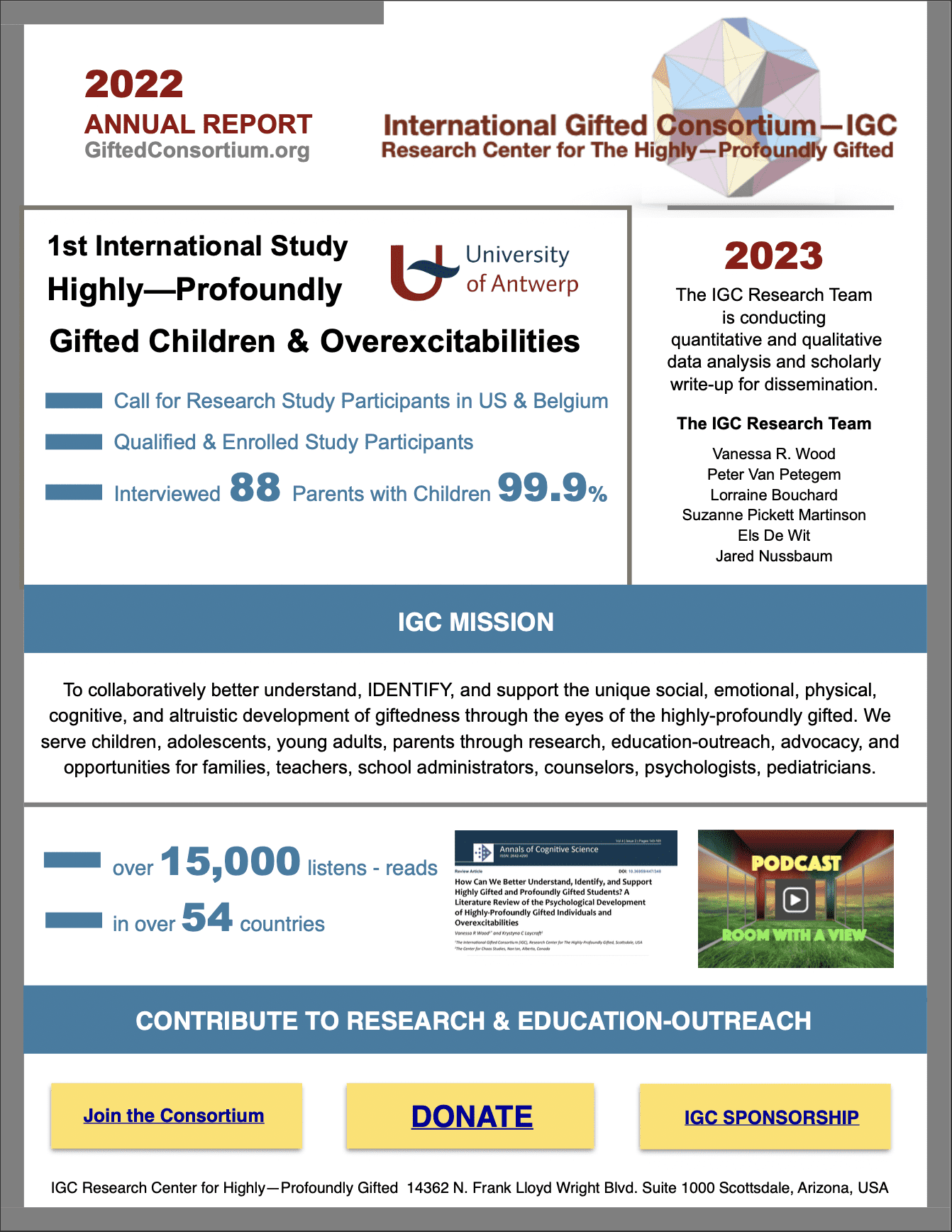 Be Part of The IGC Outcomes – The International Gifted Consortium